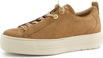 Paul Green Baskets basses pour femme - Semelle EVA - Lacets &eacute;lastiques - Cuir souple - Confort - Pour le bureau et les loisirs, marron, 38 EU