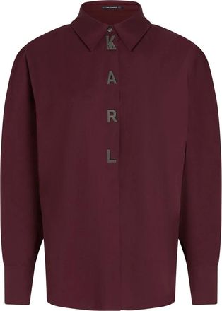 Karl Lagerfeld Femme, Blouses et Chemises, Rouge, Taille: 42 FR Chemise avec inscription Karl