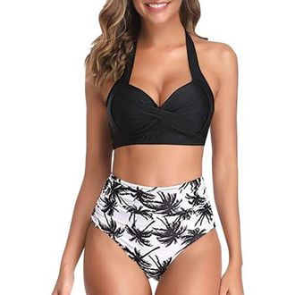 Generic Ensemble bikini sexy et &eacute;l&eacute;gant pour femme - Deux pi&egrave;ces - Col en V - Triangle - Push Up - Bikini de plage - Maillot de bain ventre plat - Haut de bik