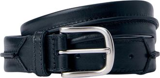 Dries Van Noten Homme, Accessoires, Noir, Taille: 95 CM Ceinture en cuir avec couture en relief