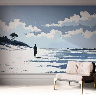 Tulup Carta Da Parati Adesiva - Fotomurale - Facile Da Applicare - Per La Soggiorno - Camera Da Letto - Silenzio Sulla Spiaggia 312x219 Cm