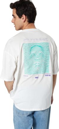 Trendyol Trendyol Herren Oversize Basic Rundhals Knit T-Shirt, Natur, M