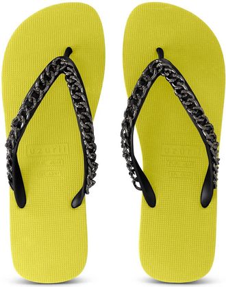 UZURII Slipper & Pantoletten - Zehentrenner Silver Large - Gr. 43_44 - in Gr&uuml;n - f&uuml;r Damen