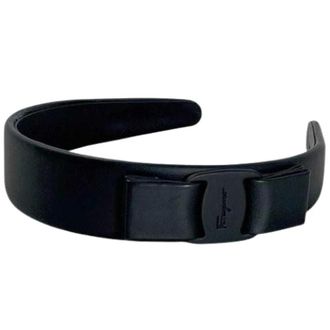 Ferragamo Accessoire pour cheveux en cuir Pre-owned - Femme - Pre-owned - Noir - Taille: ONE Size