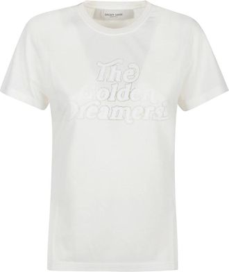 Golden Goose Femme, Tops, Blanc, Taille: 42 FR The Golden Dreamers T-shirt