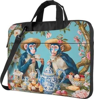Generic Chinoiserie Monkey Sac pour ordinateur portable de 15,6 avec bandouli&egrave;re - Housse de protection antichoc pour ordinateur portable de 15,6 - Pour homme