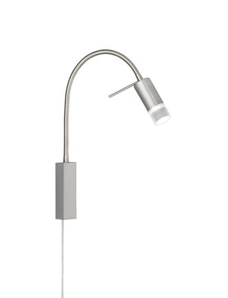 Fischer & Honsel | Wandspot flex, Bettleuchte, River | nickelfarben| matt| B: 4,00 cm, H: 40,00 cm, Ausladung Wand: 40,00 cm| mit Schnurschalter | 1x LED 4,5W 2700 K i