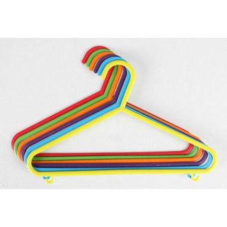 Tom Rusborg 24x 6er Set Kinder Kleiderb&uuml;gel bunt mini klein Kleidung aufh&auml;ngen Kunststoff