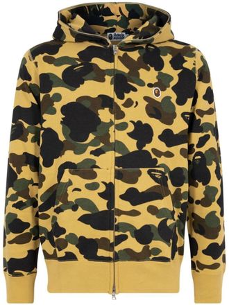 A Bathing Ape hoodie 1st Camo One Point zipp&eacute; - Jaune