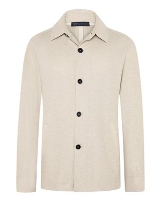 Harris Wharf London Strukturiertes Overshirt aus Baumwolle mit Umlegekragen in