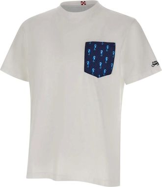 MC2 Saint Barth Homme, Tops, Blanc, Taille: L Blanche Tiny Seahorse T-Shirt