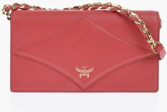 MCM Solid Color Leather Wallet with Removable Shoulder Strap Gr&ouml;&szlig;e Unica