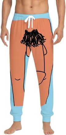 Generico Pantalon de jogging pour homme imprim&eacute; amusant pantalon de sport pour homme long en coton, pantalon dentra&icirc;nement pour course &agrave; pied, fitness et loisi