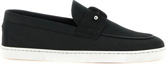 Christian Louboutin Homme, Chaussures, Noir, Taille: 45 EU Mocassins Chambeliboat en nubuck