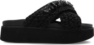 INUIKII Femme, Chaussures, Noir, Taille: 38 EU Woven Stones Platform