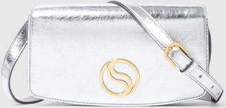 Stella McCartney S-Wave Metallic Wallet-On-Chain, Woman, Silber