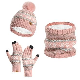 Generic Produit catégorie Scarf Hat& Gloves - Ensemble écharpe/bonnet/gants et confort hiver (One Size)