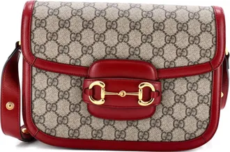 Gucci Horsebit 1955 Shoulder Bag GG Coated Canvas with Leather Small crossbody bag - Tons neutres