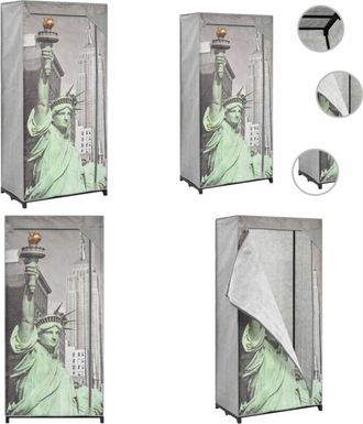 vidaXL Garde-robe New York 75x45x160 cm Tissu - Armoire Pliante - Garde Robe - Meuble Rangement - Placard Portable - Stockage V&ecirc;tement - Home & Living