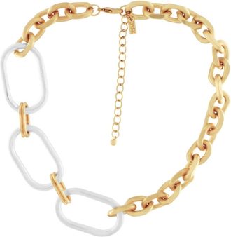 Dansk Copenhagen Collier court Tula asym&eacute;trique bicolore - Femme - Accessoires - Jaune - Taille: ONE Size