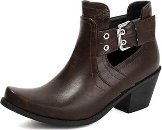 Generic Bottines Chelsea tendance &agrave; bout carr&eacute; et &agrave; talons &eacute;pais pour femme - Chaussures confortables et d&eacute;contract&eacute;es vintage, caf&eacute;, 40.5 EU
