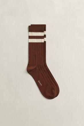 GANT Herren Gestreifte Sportsocken (43-45) MAHOGANY Braun
