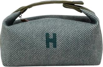 Herm&egrave;s Pre-owned Bride-A-Brac Pouch en Laine - Femme - Pre-owned - Bleu - Taille: ONE Size