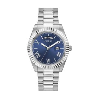 Guess Homme, Accessoires, Gris, Taille: ONE Size Montre pour homme Connoisseur Acier inoxydable Couleur argent Gw0265G7