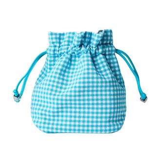 Ganni Bou Checked Pouch - Femme - Sacs - Bleu - Taille: ONE Size