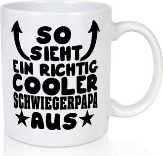 Generic Richtig cooler Schwiegerpapa | Schwiegervater Tasse - Tasse Weiss - Kaffeetasse/Geschenk/Familie