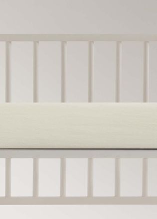 Mango Drap plat berceau en coton lav&eacute; double surpiq&ucirc;re vert pastel - Home - 60x120x15cm - MANGO HOME