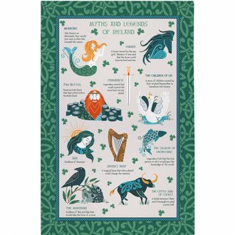 Ulster Weavers Geschirrt&uuml;cher Irische Mythische Kreaturen, Gr&uuml;n, 74 x 48 cm, 100% Baumwolle, K&uuml;chentuch, Geschirrt&uuml;cher, irische Geschenke, Irland-Souvenirs