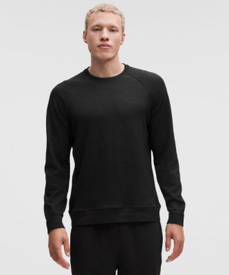 lululemon Haut &agrave; manches longues col rond Engineered Warmth pour Hommes - Noir - Taille 2XL