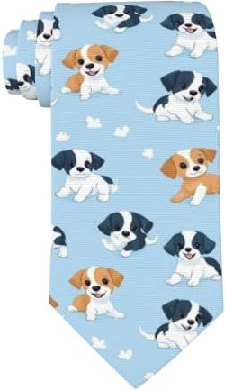 Generic Chiens En Postures Ludiques Cravates Doux Cravates Hommes Élégante Cravate Homme Pour Scolaires Bureau Fêtes