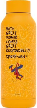 Quokka Thermosflasche, Solid, Edelstahl, Gelb, 510 ml, Spider-Man Great Power