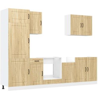 vidaXL Vidaxl - 7-tlg. K&uuml;chenschrank-Set Kalmar Sonoma-Eiche Holzwerkstoff