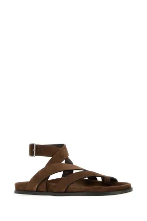 Alohas Suede Sandals - Brown