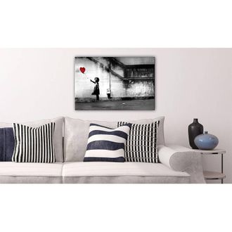 Artgeist home24 Wandbild Hoffnung Banksy Fleece Grau 60 x 40cm