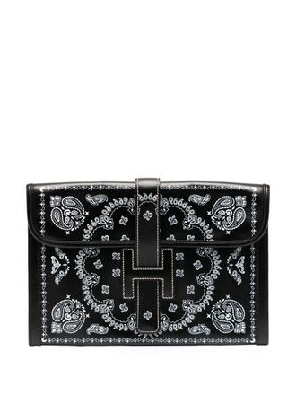 Herm&egrave;s pochette Jige &agrave; imprim&eacute; bandana pre-owned - Noir