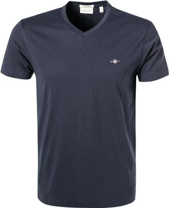 GANT Herren T-Shirt blau Baumwolle