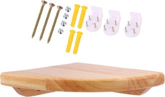 BESPORTBLE JECOMPRIS Schwebendes Eckregal aus Robustem Gummibaumholz Platzsparendes Wandregal mit Elegantem Design Vielseitiges Aufbewahrungsregal f&uuml;r K&uuml;che Wohn