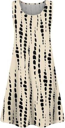 Generic Robe dété ample sans manches avec poches, col en U pour femme, robe dété ample avec poches, robe dété confortable pour les vacances, la plage, la marc