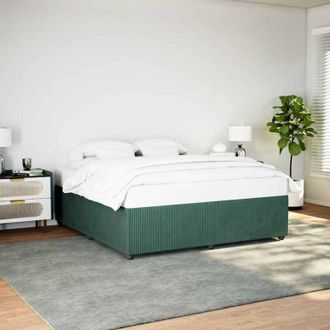 vidaXL Cadre de lit Vert fonc&eacute; 180x200 cm Velours - Vidaxl
