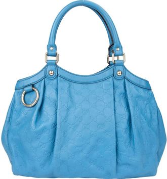 Gucci Crossbody Bags - Gucci Leather GG Monogram Sukey Handbag - Gr. unisize - in Blau - f&uuml;r Damen