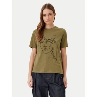 Vila T-Shirt Sybilla 14103247 Gr&uuml;n Regular Fit