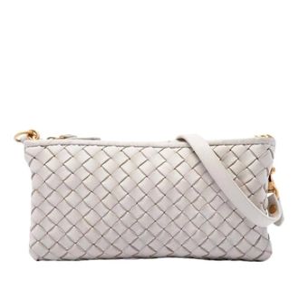 Bottega Veneta Pre-owned Sac bandouli&egrave;re en nappa tress&eacute; - Femme - Pre-owned - Blanc - Taille: ONE Size