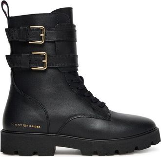 Tommy Hilfiger Schnürschuhe Biker Laceup FW0FW08986 Schwarz