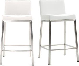 Miliboo Tabourets Design Blanc H66 cm (Lot de 2) Epsilon
