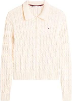 Tommy Hilfiger Cardigan en maille c&ocirc;tel&eacute;e de coton