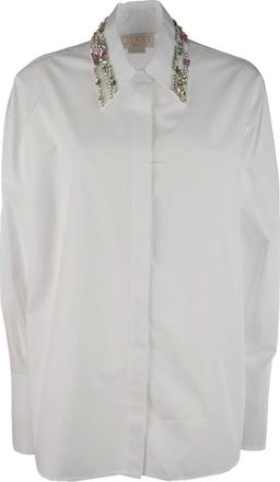 Genny Femme, Blouses et Chemises, Blanc, Taille: 40 FR Chemise &agrave; Col Orn&eacute;
